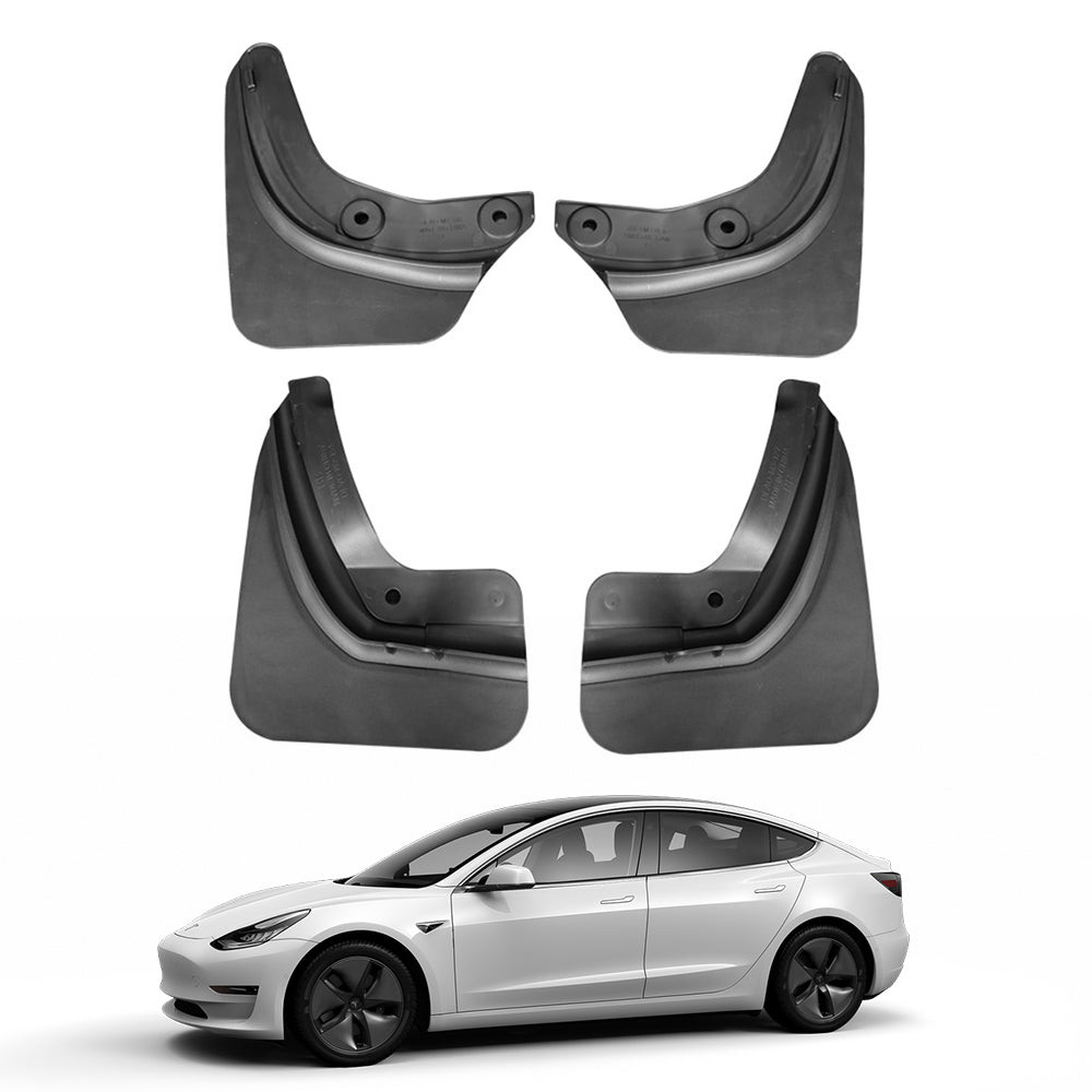 EVBASE Tesla Model 3 OEM Mud Flaps Splash Guards 4Pcs Fender Front and ...
