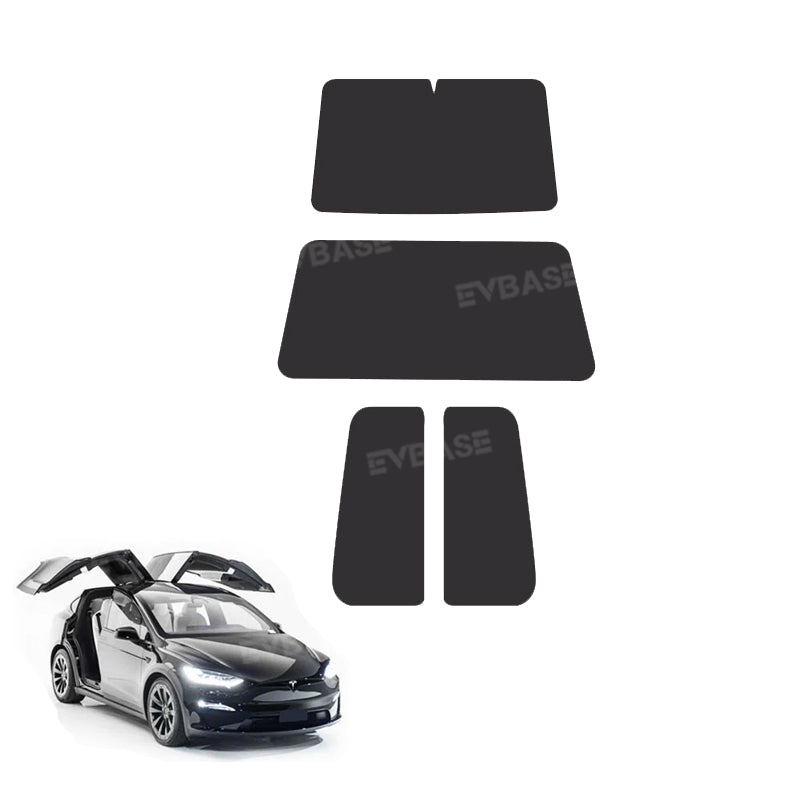 EVBASE Tesla Model x Sunshades Insulation Windshield Heatshield Glass Roof Skylight Shades Privacy Sun Visor Model x 2015 2024 3pcs set
