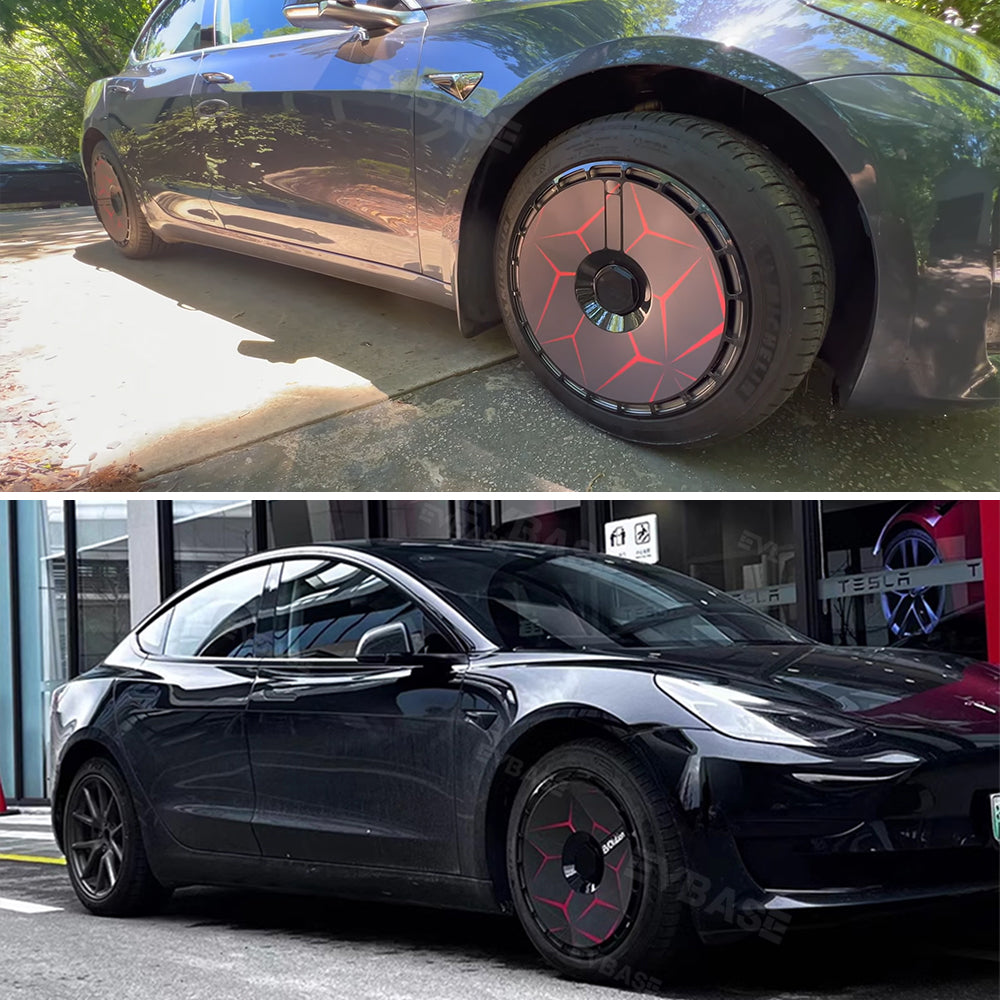 DIY Tesla Model 3 Y Custom Graphic Aerodisc Wheel Covers 4PCS 18 19 20Inch Full Coverage