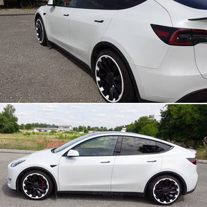 Tesla model y white black rims store