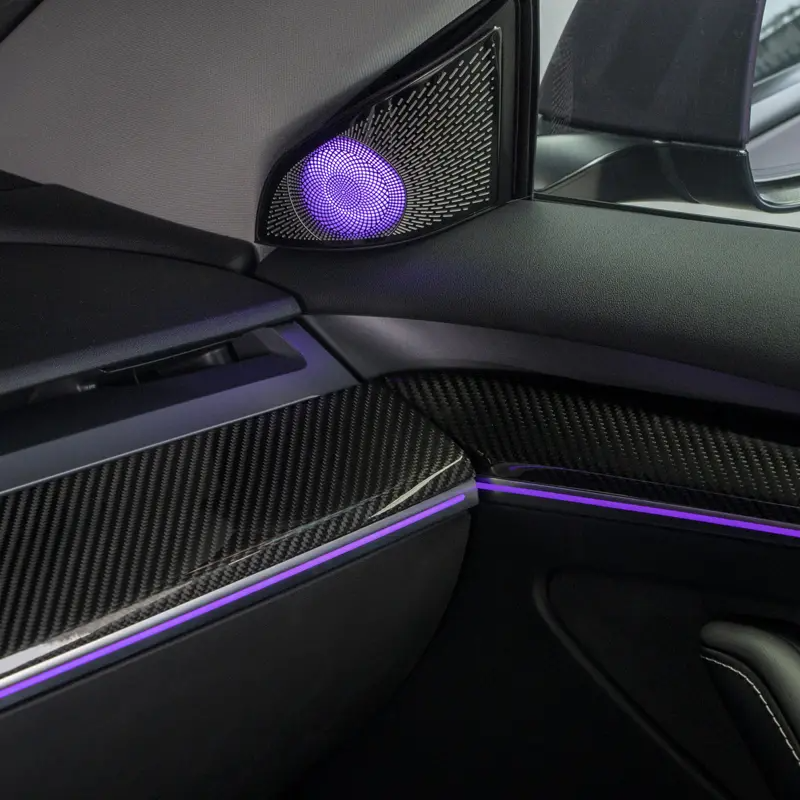 Tesla Model 3 Y Ambiente Light Láser grabado LED 64 colores ambiente l ...