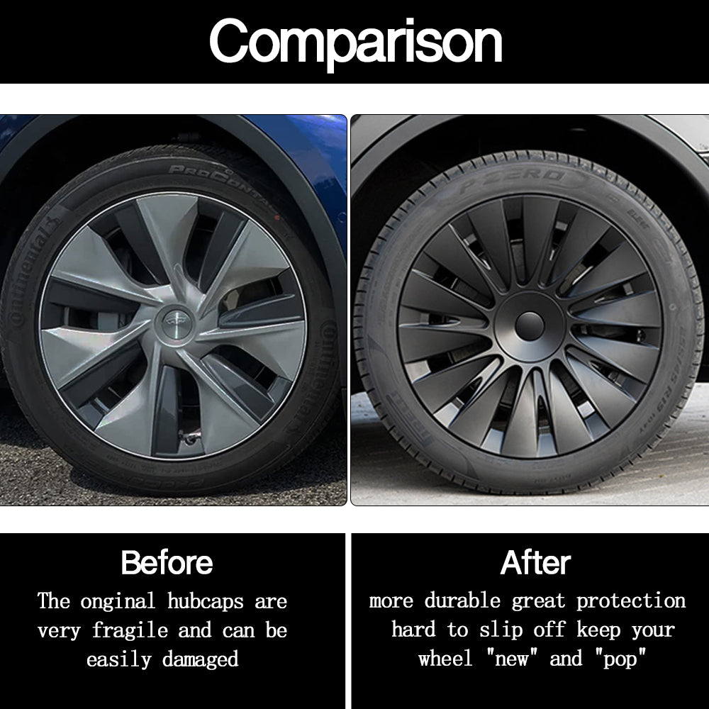 2023 New Tesla Wheel Caps Model Y Induction Wheel Covers 19 inch Matte ...